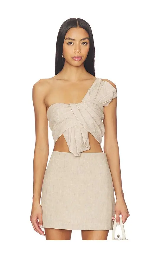 JBQ One-shoulder Cropped Top - Parchment