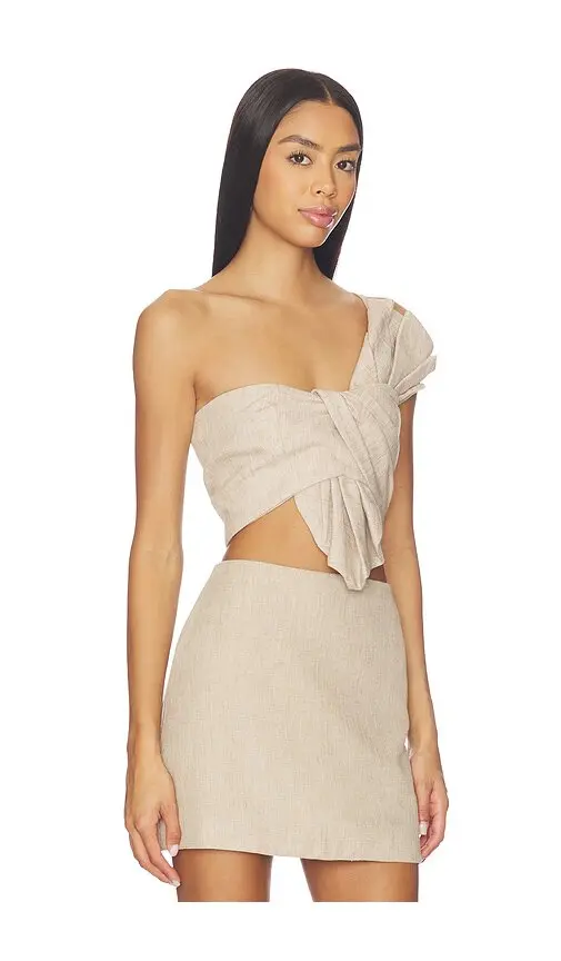 JBQ One-shoulder Cropped Top - Parchment