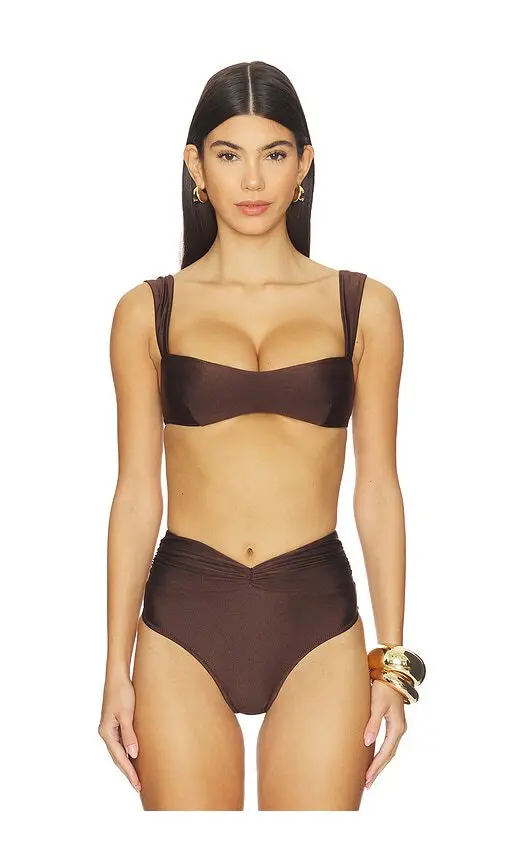 SHANI SHEMER Aster Bikini Top - Espresso