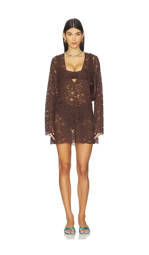 SHANI SHEMER Rebecca Mini Dress - Espresso