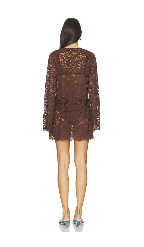 SHANI SHEMER Rebecca Mini Dress - Espresso