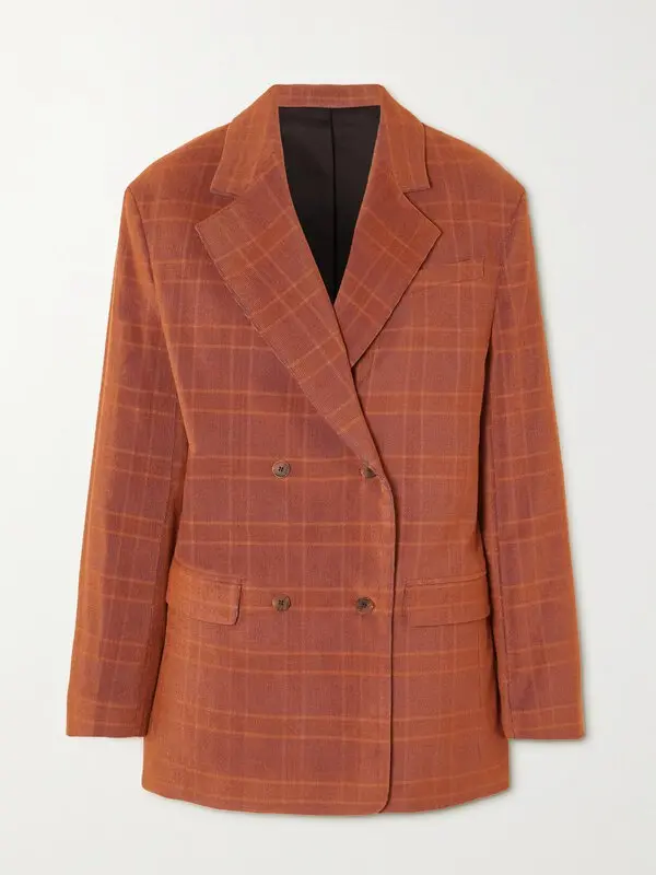 Alexander McQueen Biosis Double-breasted Checked Corduroy Blazer