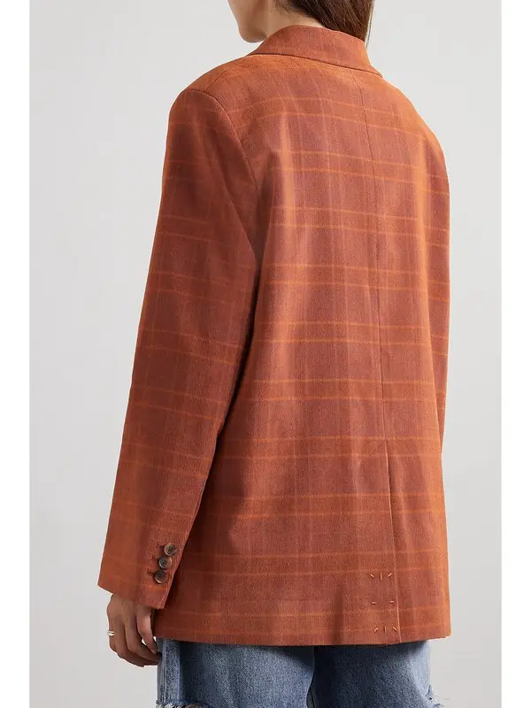 Alexander McQueen Biosis Double-breasted Checked Corduroy Blazer