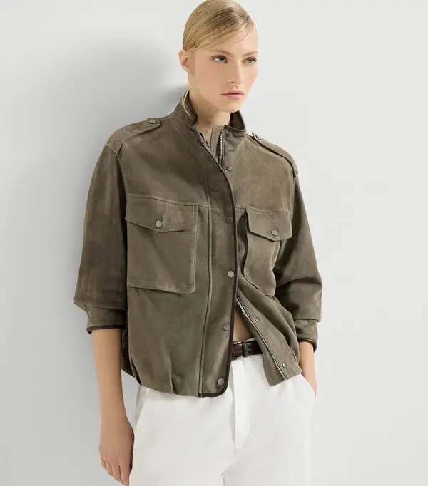 Brunello Cucinelli Suede Jacket - Brown
