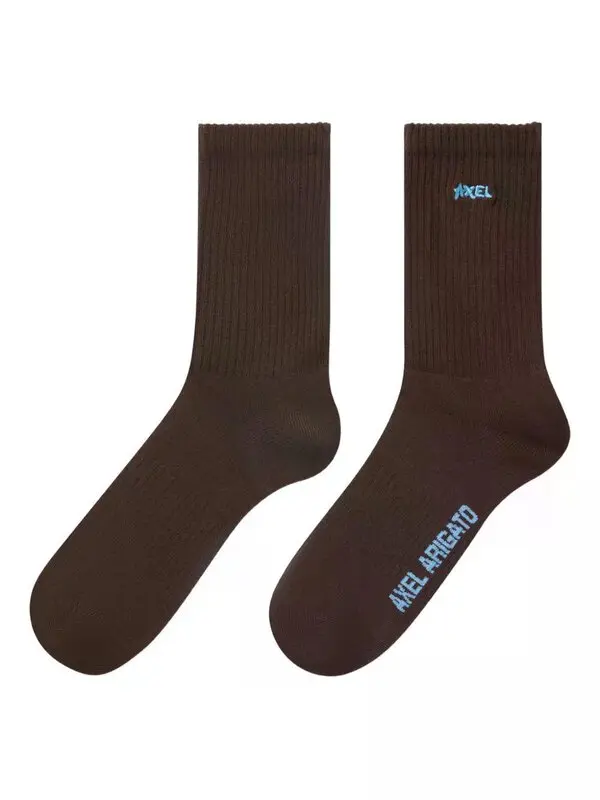 Axel Arigato Floral Logo Socks - Brown