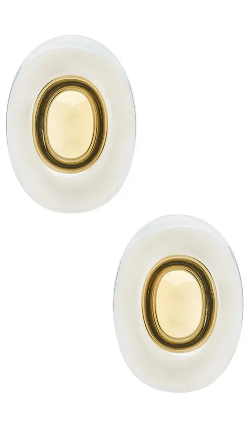 LUV AJ Two-tone Orb Statement Stud Earrings - Metallic Silver