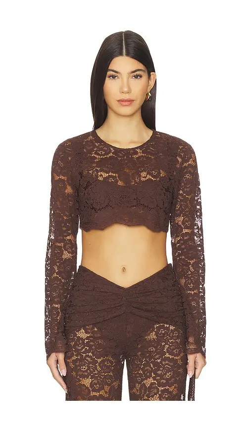 SHANI SHEMER Ella Crop Top - Brown
