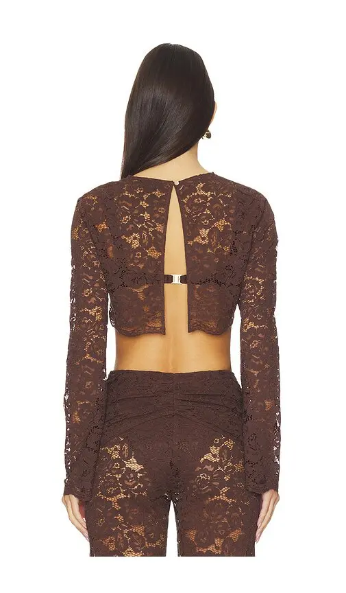 SHANI SHEMER Ella Crop Top - Brown
