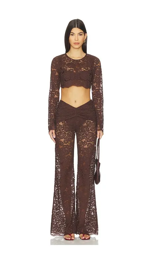 SHANI SHEMER Ella Crop Top - Brown