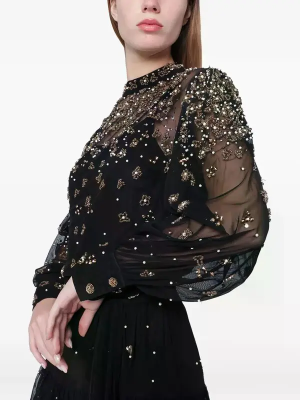 Farm Rio Beaded-embellishment Dress