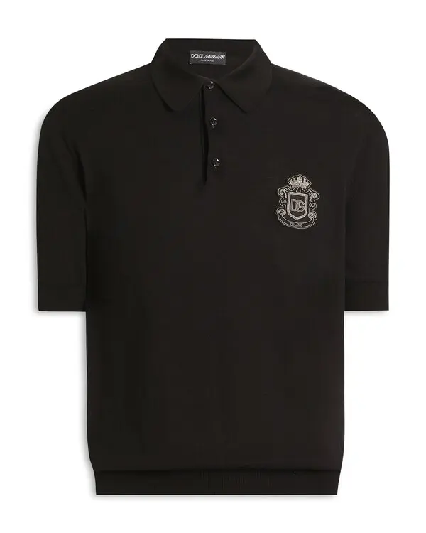 Dolce & Gabbana Logo Emblem Polo Shirt - Black