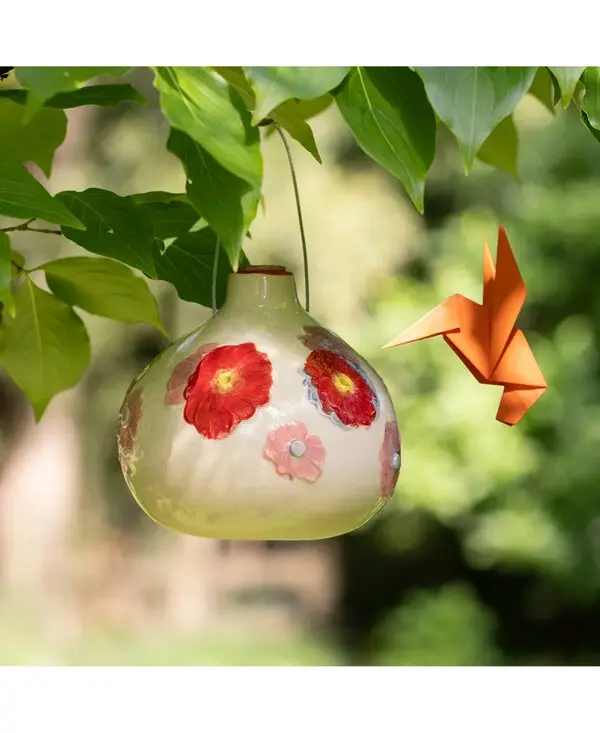 UNCOMMON GOODS Ceramic Hummingbird Feeder