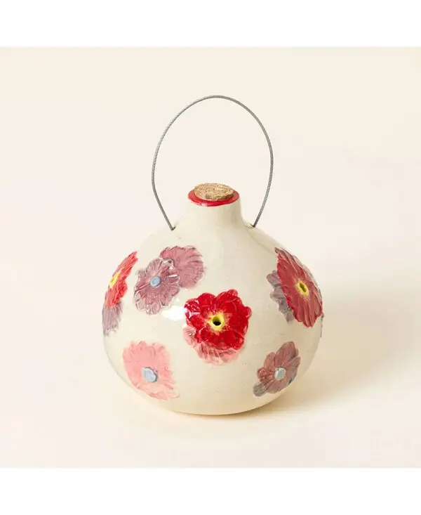 UNCOMMON GOODS Ceramic Hummingbird Feeder