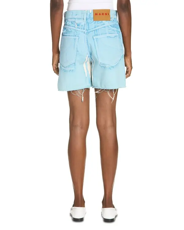 Marni Printed Light Denim Shorts