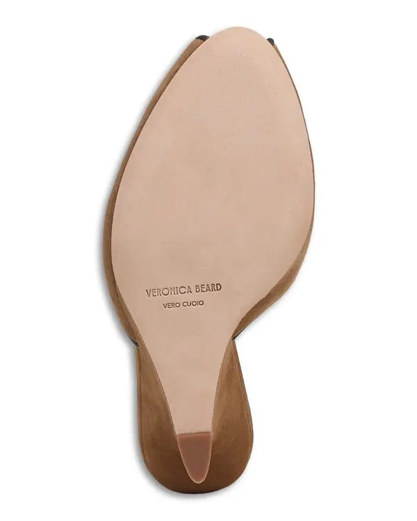 Veronica Beard Mirabel Peep Toe Wedge Heel Sandals - Chestnut/black