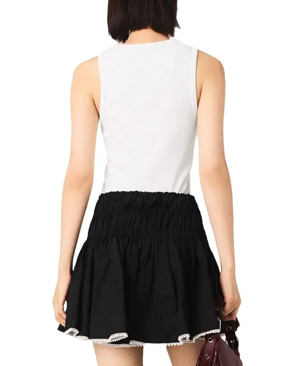 Maje Rib Knit Tank Top - White