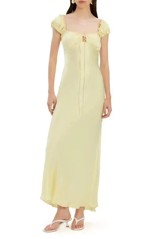 Bardot Stasia Satin Slipdress - Canary Yellow