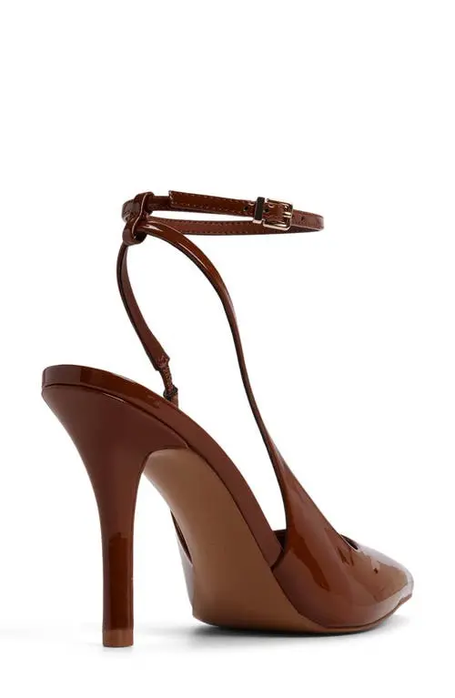 Aldo Nikoletta Pointed Toe Ankle Strap Pumps - Camel