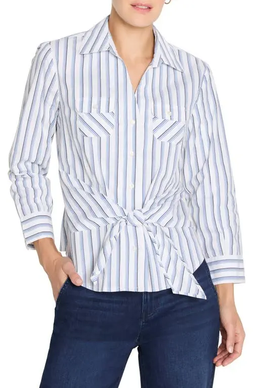 NIC+ZOE Striped Tie-front Button-up Shirt