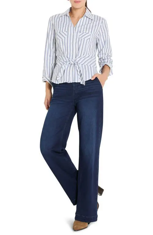 NIC+ZOE Striped Tie-front Button-up Shirt