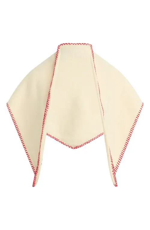 FAVORITE DAUGHTER Valentine's Embroidered Triangle Scarf - Natural