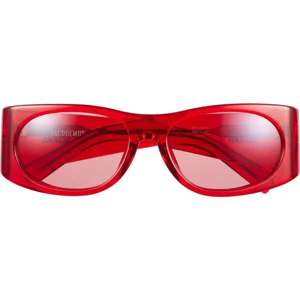 Jacquemus The Pilota Sunglasses - Cherry/silver/cherry