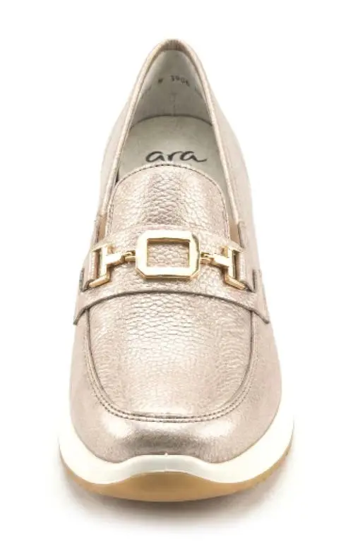 ARA Pebbled Leather Wedge Loafer