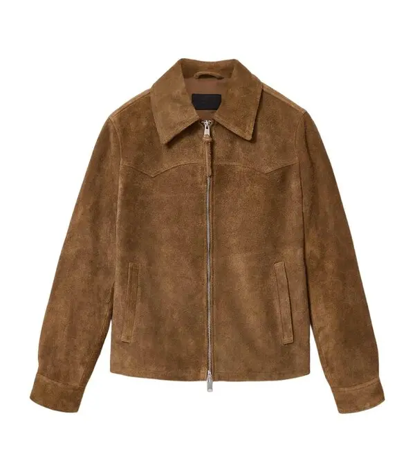 ALLSAINTS Dellcot Suede Jacket - Brown
