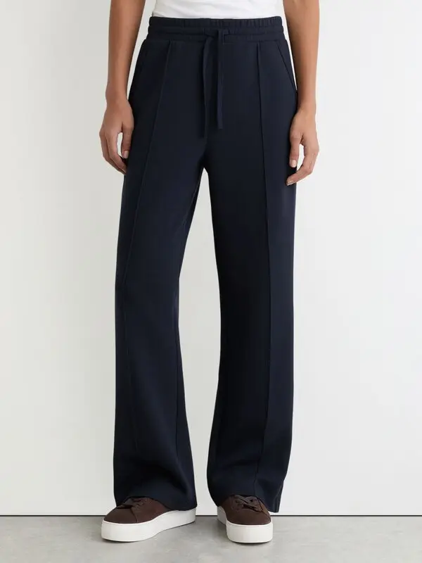 REISS Bella Premium Interlock Wide-leg Joggers