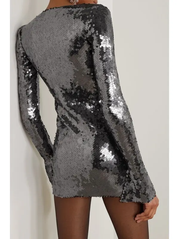 16Arlington Solaria Sequined Tulle Mini Dress
