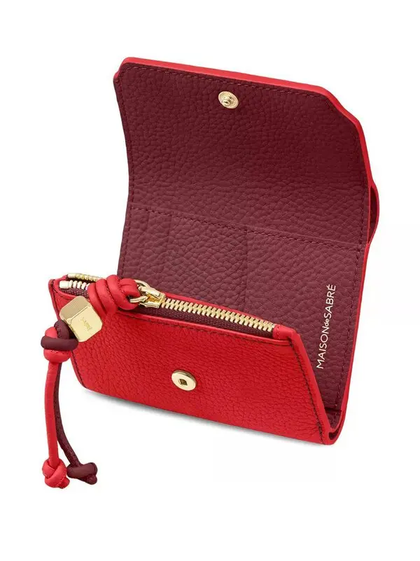 MAISON DE SABRE Leather Trifold Wallet - Red