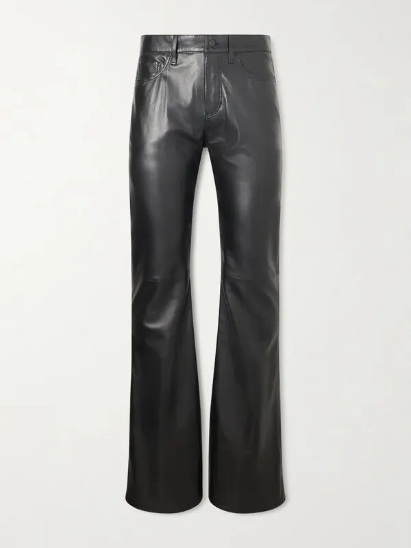 Acne Studios Flared Panelled Leather Trousers