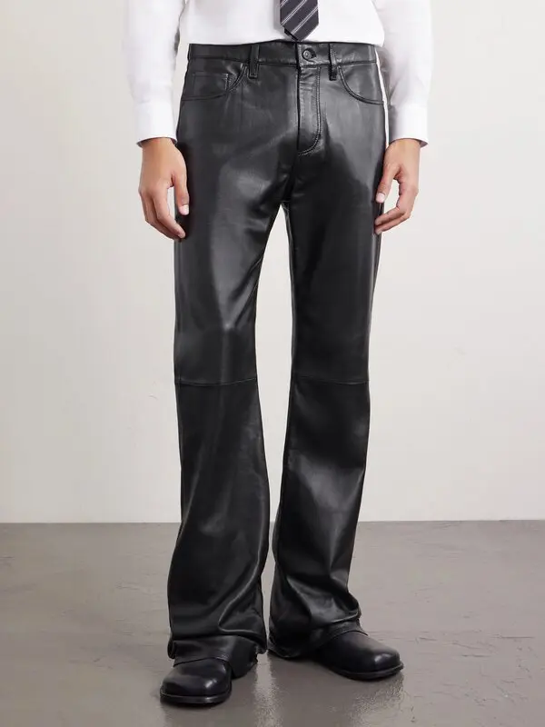 Acne Studios Flared Panelled Leather Trousers
