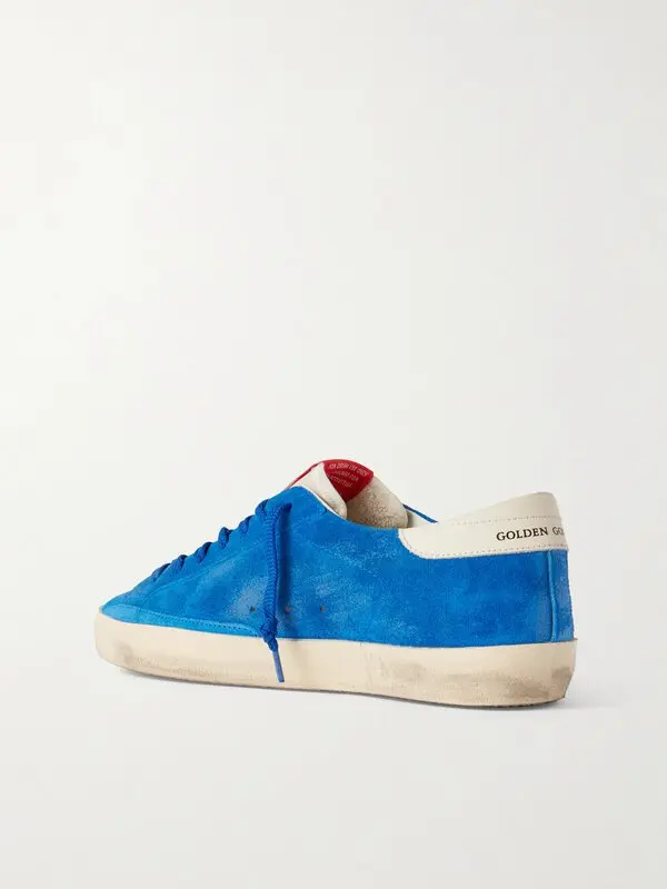 GOLDEN GOOSE Super-star Distressed Sneakers - Blue