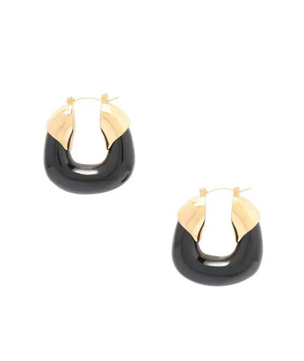 LIZZIE FORTUNATO Gold-plated Resin Hoop Earrings - Black