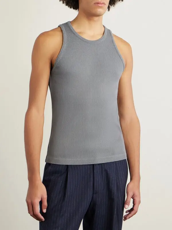 AGOLDE Viggo Ribbed Tank Top - Gray