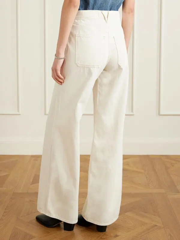 Veronica Beard Kasey Mid-rise Wide-leg Jeans - Neutrals