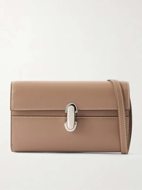 Savette Symmetry Mini Leather Shoulder Bag - Taupe