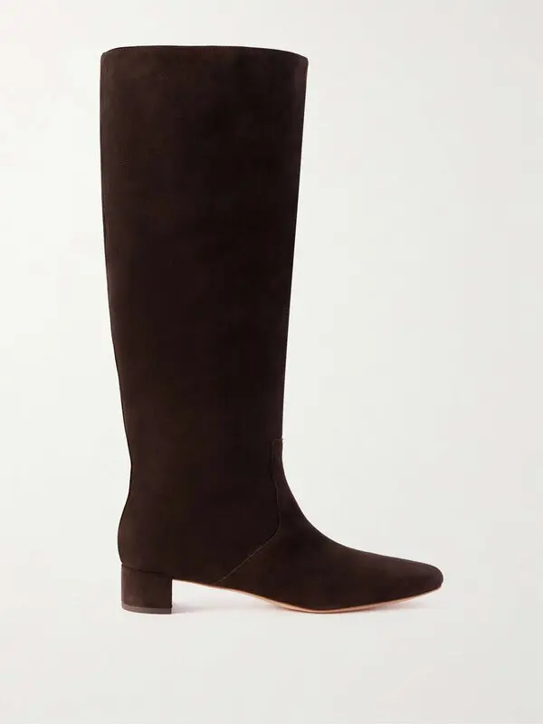 LOEFFLER RANDALL Indy Suede Knee Boots - Dark Brown