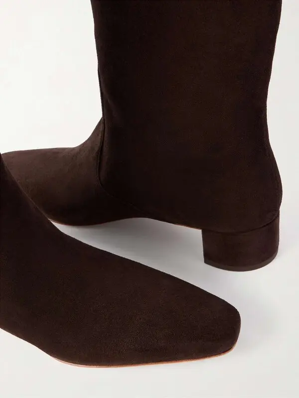 LOEFFLER RANDALL Indy Suede Knee Boots - Dark Brown