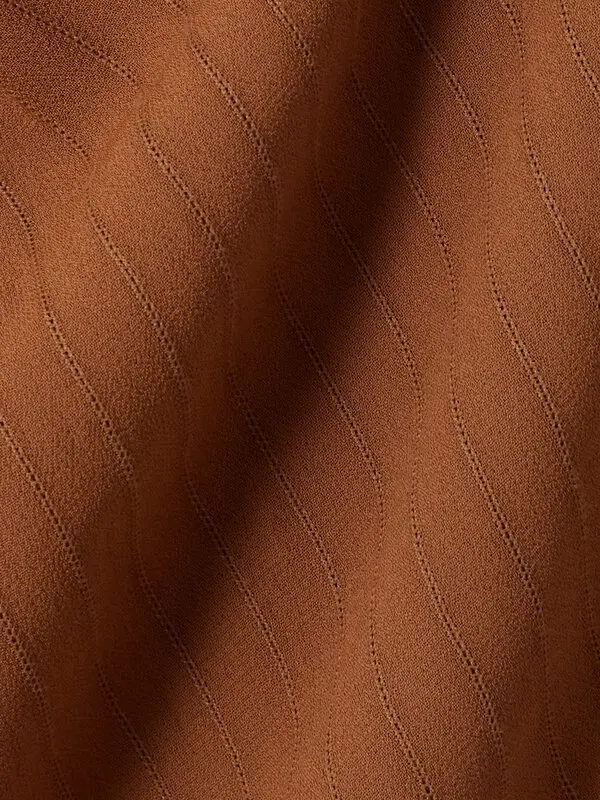 JOSEPH Santos Pinstriped Gathered Crepe Midi Skirt