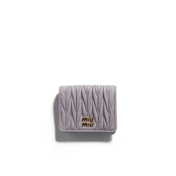 Miu Miu Matelassé Nappa Leather Wallet - Wisteria