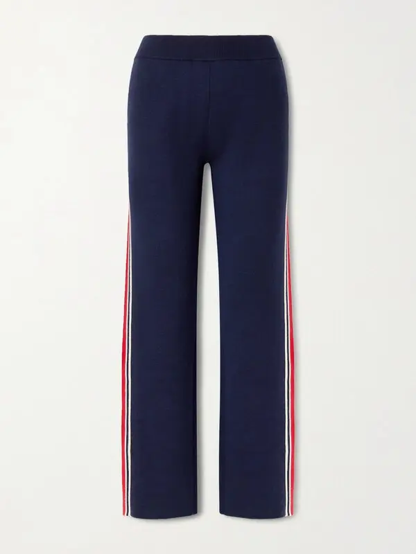 Fusalp Benada Striped Wool-blend Pants - Blue