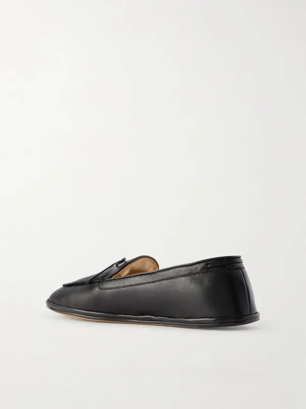 EMME PARSONS Parker Shearling-lined Leather Loafers - Black