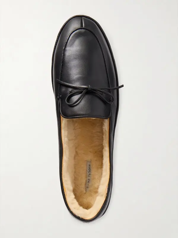 EMME PARSONS Parker Shearling-lined Leather Loafers - Black