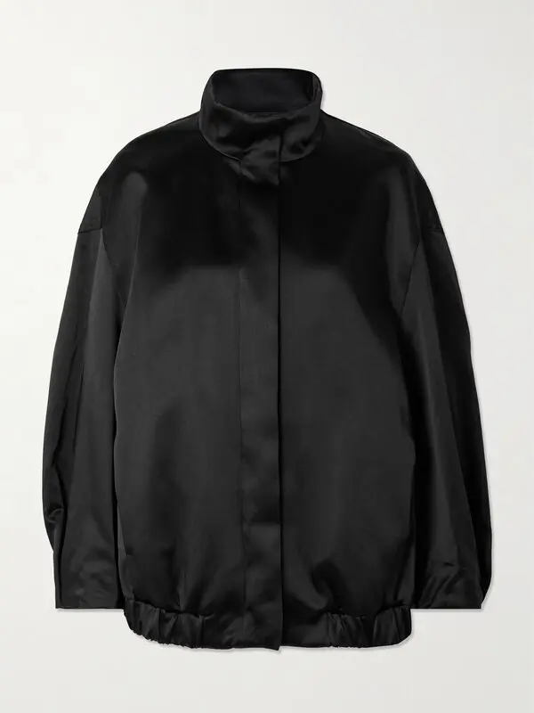 Dries Van Noten Oversized Satin Bomber Jacket