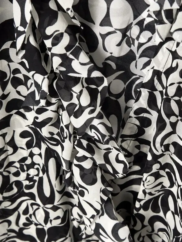 Dries Van Noten Ruffled Printed Crepe De Chine Midi Wrap Dress