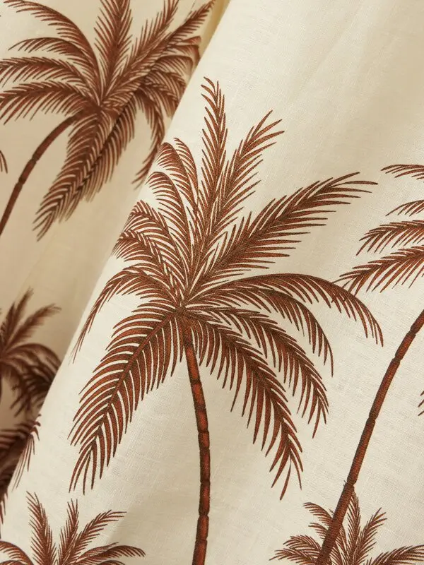 ANDRES OTALORA Desperte Printed Wide-leg Linen Pants - Brown
