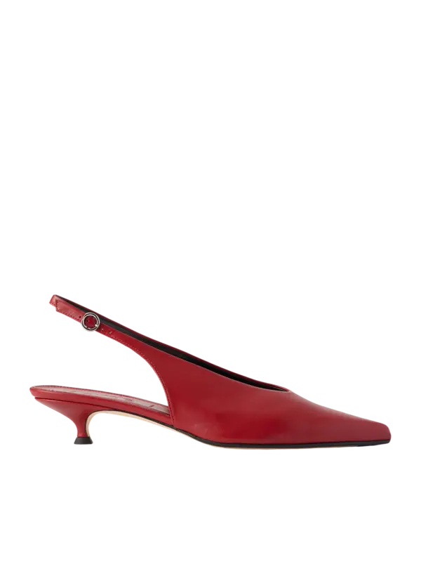 AeydĒ Camila Leather Slingback Pumps - Red