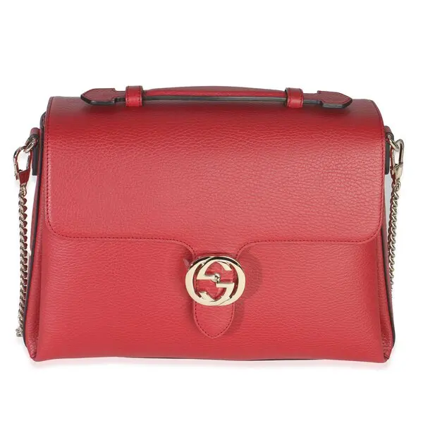 Gucci Interlocking G Top Handle Bag - Red